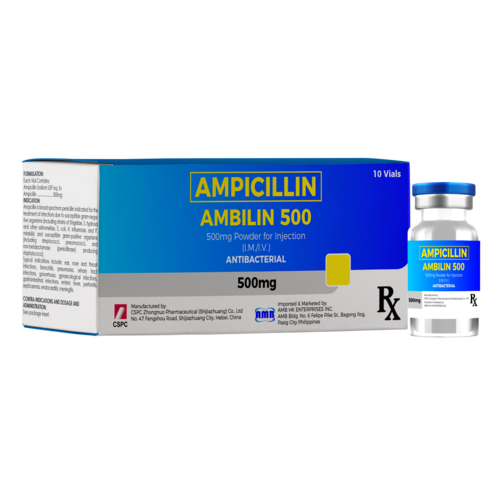 AMBILIN 500 Ampicillin 500mg Powder for IM/IV Injection 7mL 1's price ...